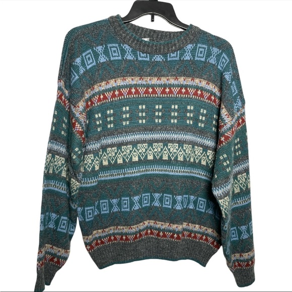 Sears | Sweaters | Vintage Sears Mens Acrylic Knit Sweater Fair Isle Classic 9s Large Tall ...
